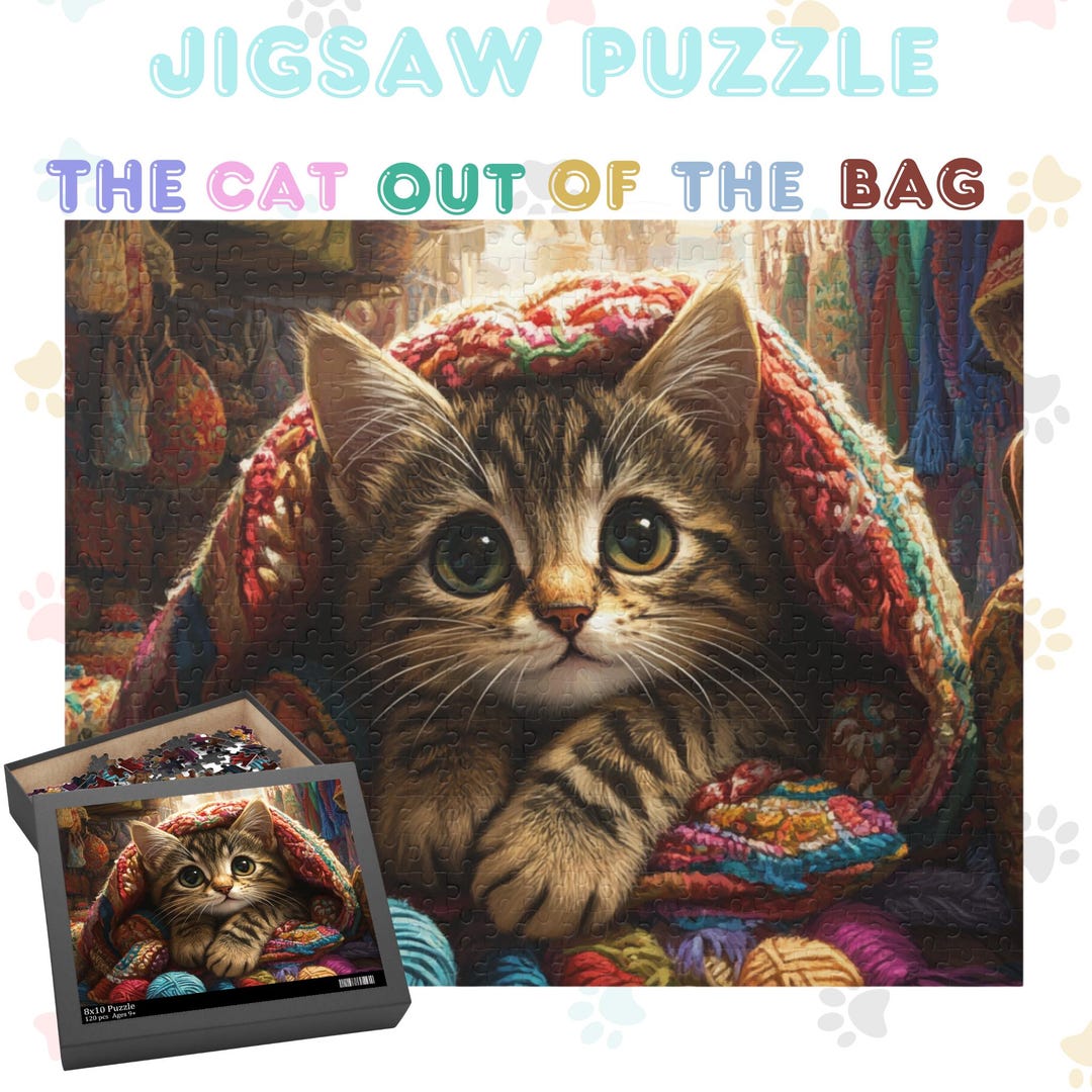CUTE KITTEN PUZZLE | the Cat Out of the Bag Jigsaw | 9 Lives Series ...