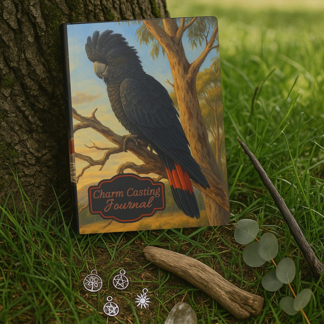 Red-tailed Cockatoo Charm Casting Journal: Australian Magic Divination ...