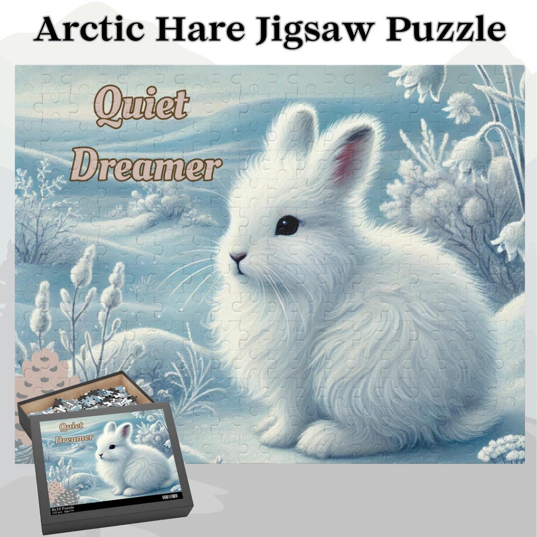 Enchanting Arctic Hare Puzzle: Serene Daydreamer Charming Baby Animal ...