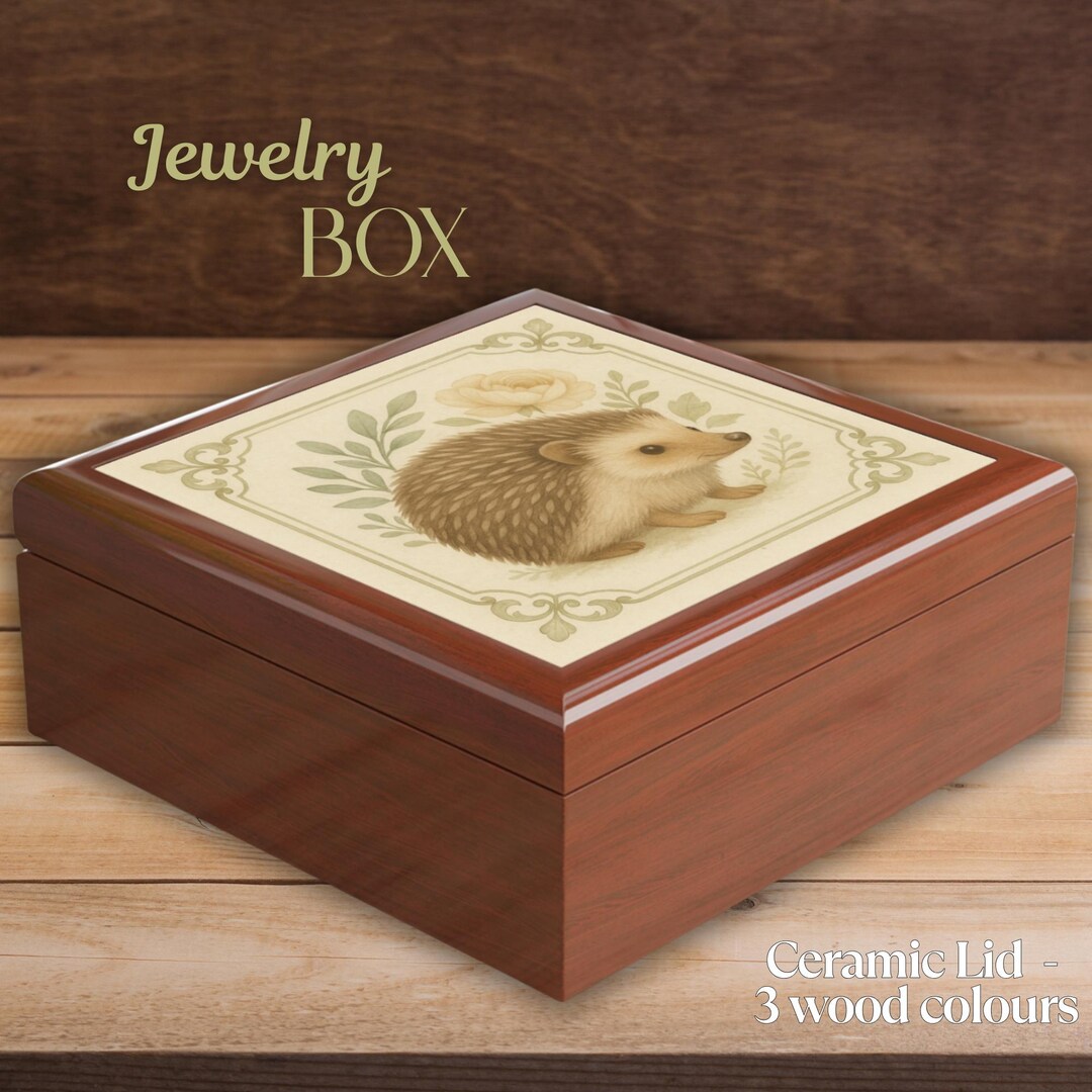 SOFT VINTAGE HEDGEHOG Box | Forest Animal Trinket Holder | Rustic ...