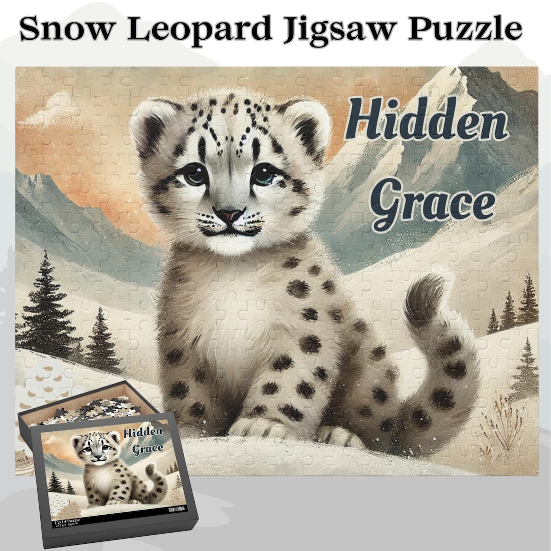 Snow Leopard Puzzle: Hidden Grace Tiny Wild Wisdom Baby Animal Jigsaw ...