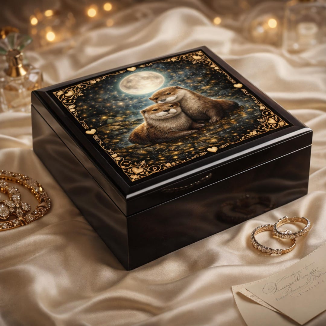 Otter Keepsake Box | Animal Jewelry Box, Glossy Finish - Etsy