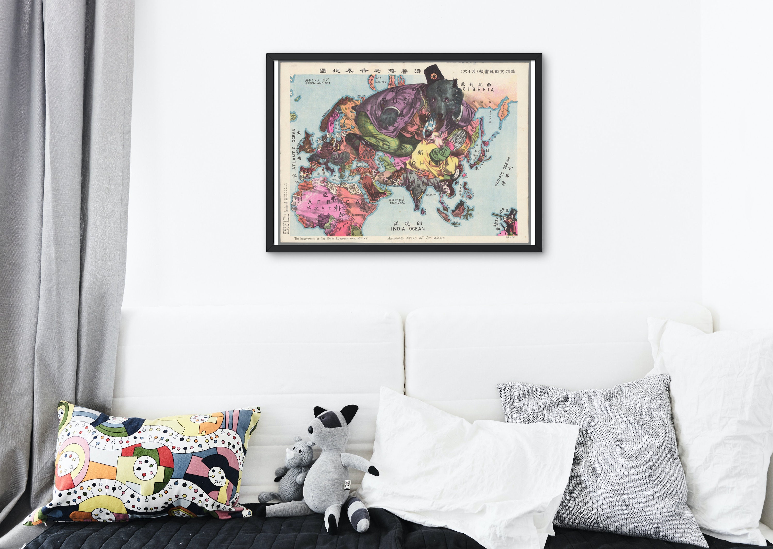 A Humorous Map of the World. the Illustration of the Great European War ...