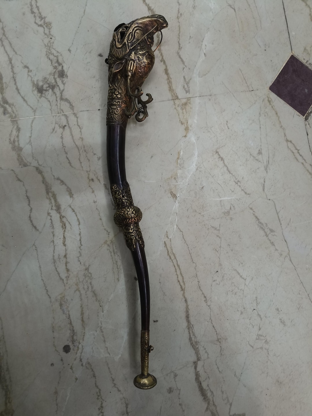 Antique Style Dragon Powder Horn | Brass & Horn Medieval Flask - Etsy