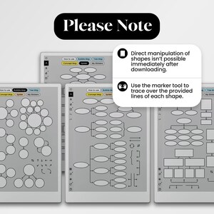 Mind Map Stickers for Remarkable Pro Template Traceable Shapes Visuals ...