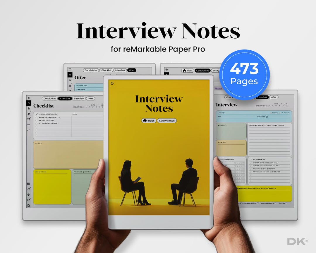 Interview Note Template for Remarkable Digital Planner Hiring Manager ...