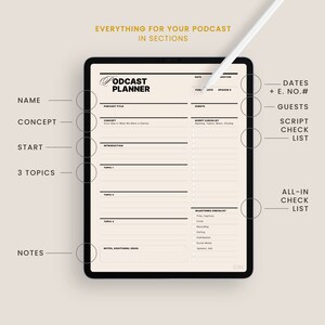 Podcast Content Plan Episode Podcast Idea Planner Printable Editorial ...