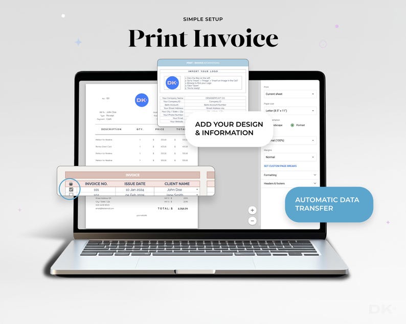 Invoice Tracker Payment Manager Dashboard Small Business Spreadsheet ...