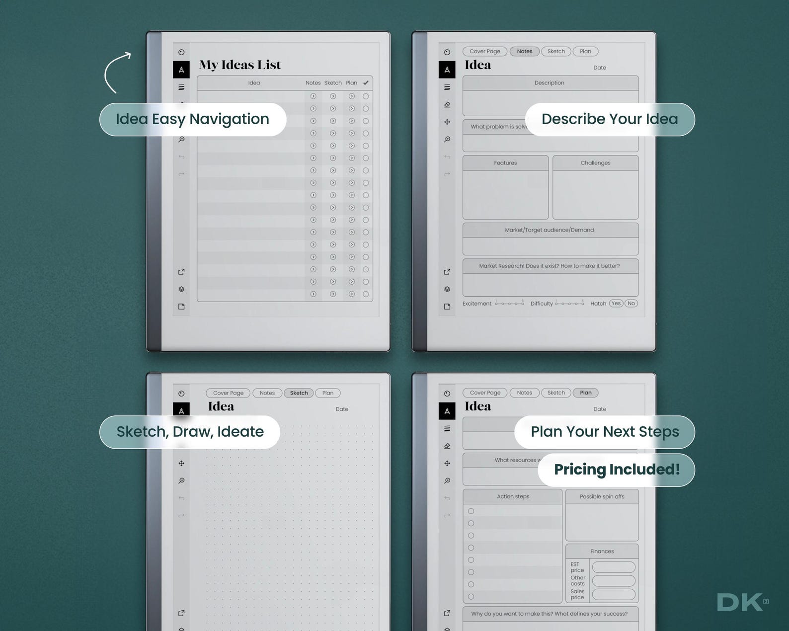 Idea Hatch Notebook for Remarkable 2 Template Idea Planner for Rm2 Idea ...