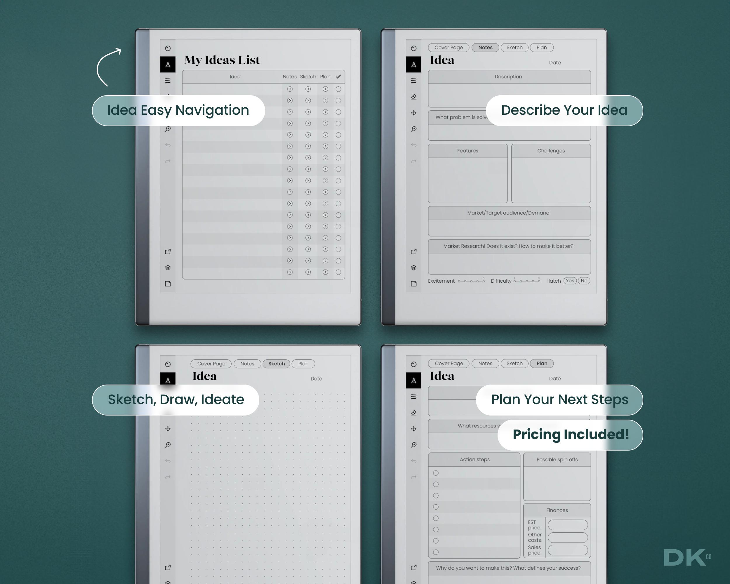 Idea Hatch Notebook for Remarkable 2 Template Idea Planner for Rm2 Idea ...