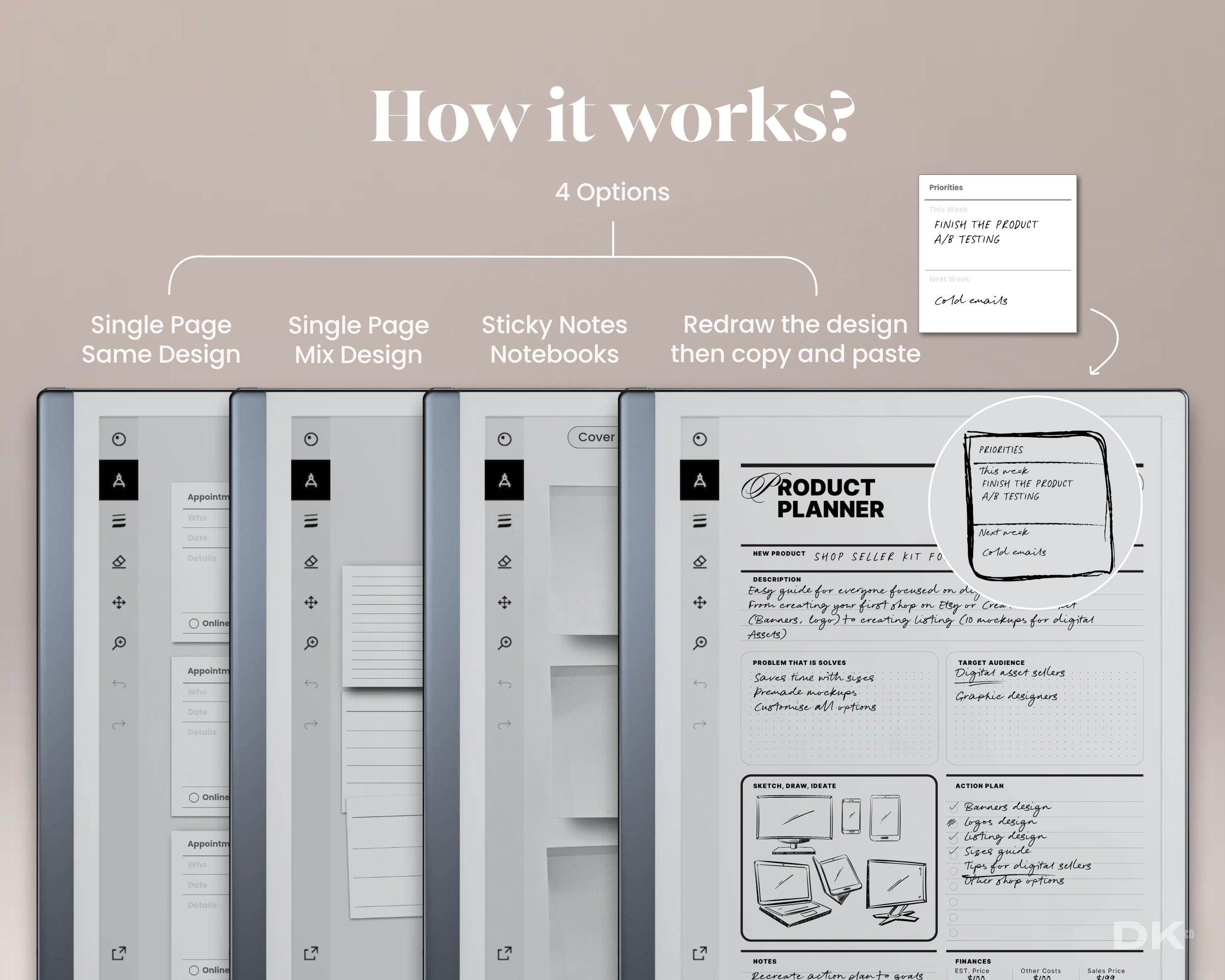 Sticky Notes for Remarkable 2 Template Sticker Note Eink List Notebook ...