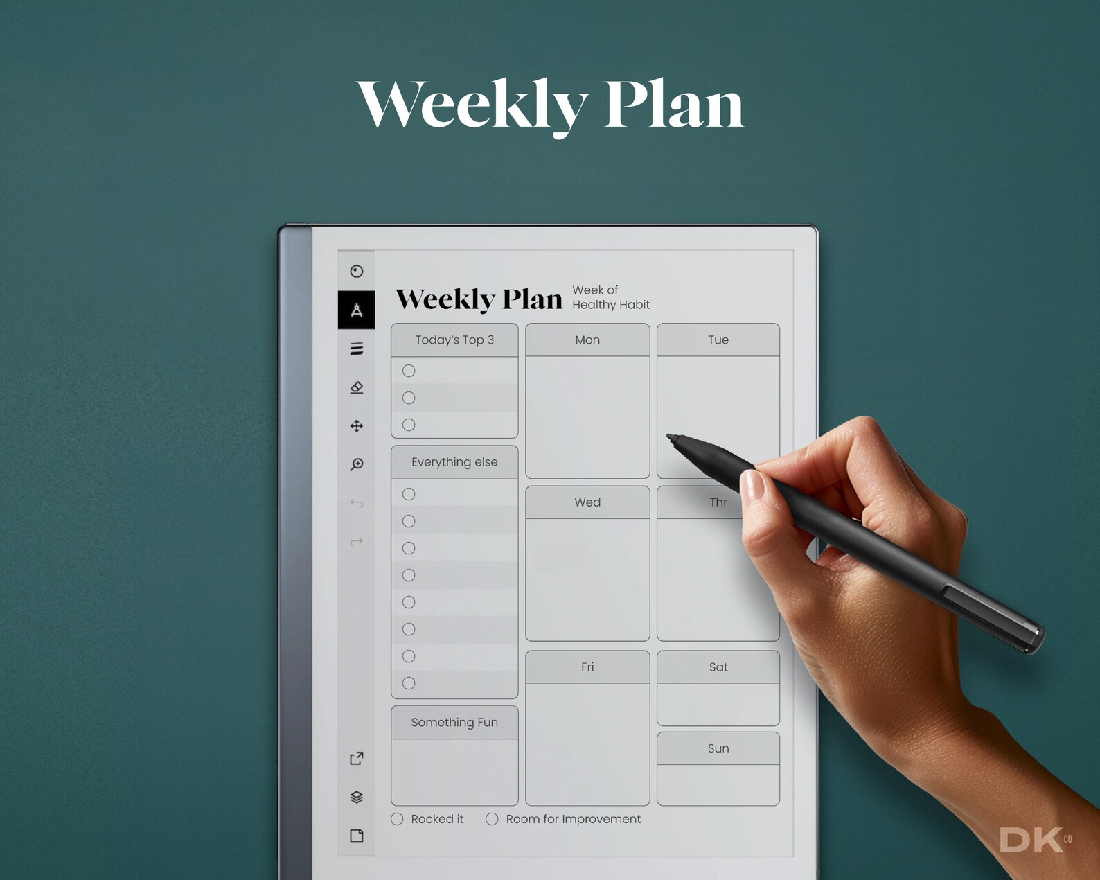 Remarkable Weekly Planner Digital Template Weekly Calendar to Do List ...