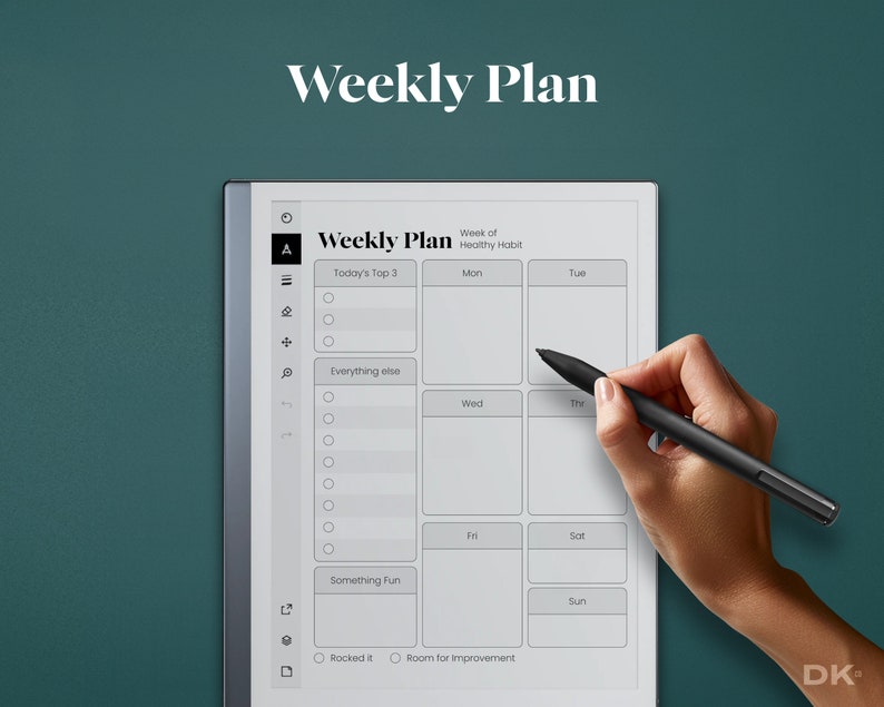 Remarkable Weekly Planner Digital Template Weekly Calendar to Do List ...
