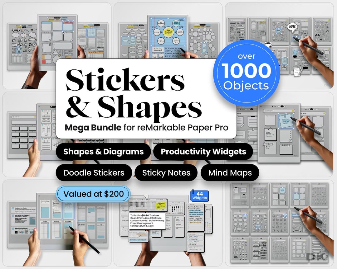 Stickers Bundle for Remarkable Paper Pro Template Stickers for ...