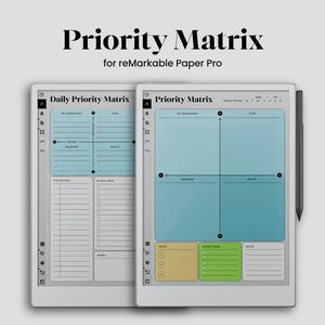 Priority Matrix for Remarkable Paper Pro Template Eisenhower Decision ...
