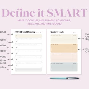 SMART Goal Planner Printable Smart Goal Tracker Productivity Monthly ...