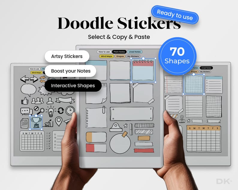 Doodle Stickers for Remarkable Paper Pro Charts Template Stickers for ...