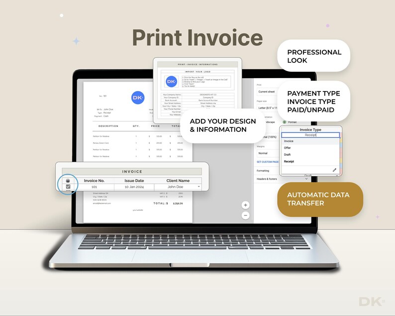 Invoice Management Tracker for Virtual Assistant for Google Sheets ...