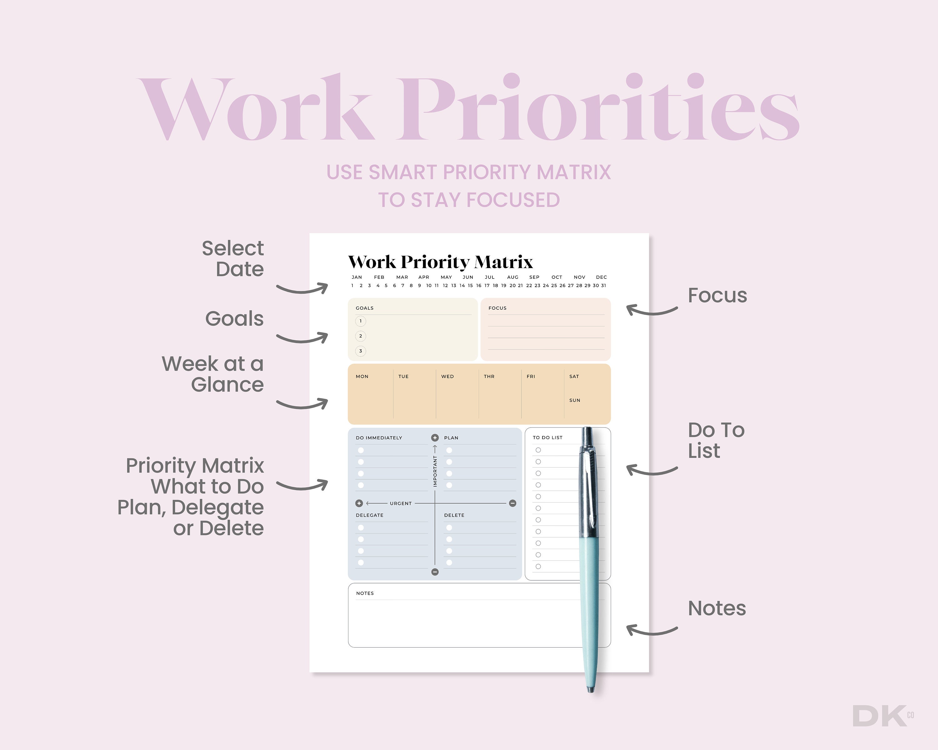 Editable Work Planner Printable Work Day Schedule Template Daily ...