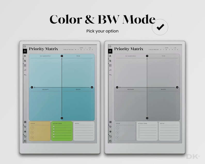 Priority Matrix Template for Remarkable Paper Pro Eisenhower Method ...