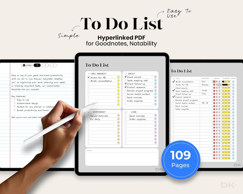 To Do List Template for Goodnotes Daily Task Tracker Checklist for ...