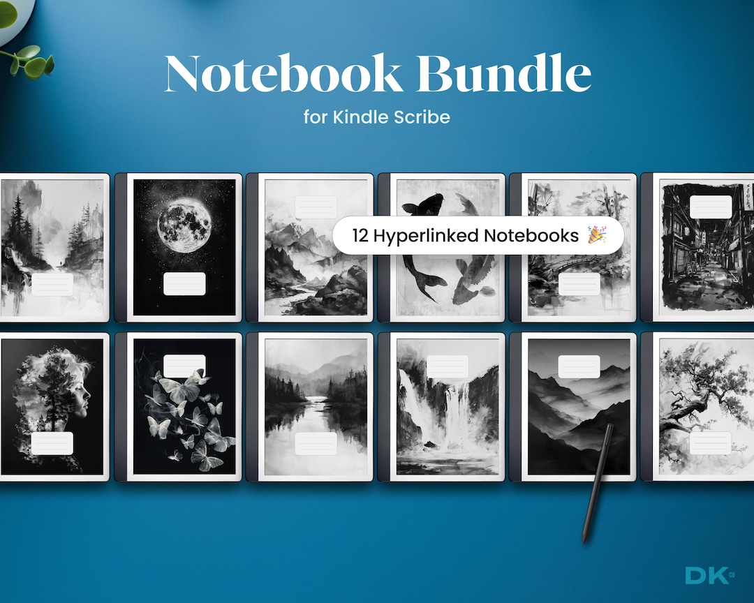 Notebook Bundle for Kindle Scribe Hyperlinked PDF Notebook Cover for ...