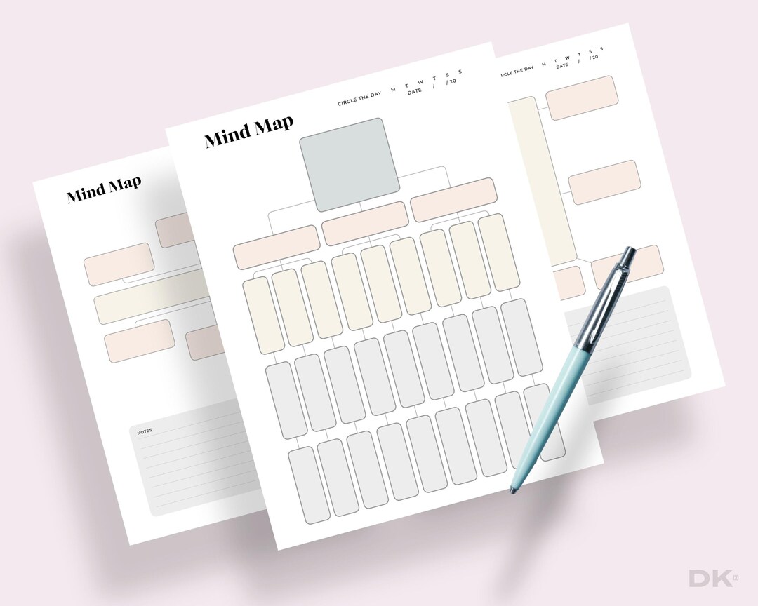Mind Map Printable Template Mind Mapping Planner Brainstorm Visual ...
