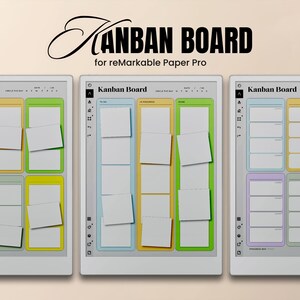 Kanban Board for Remarkable Paper Pro Template Kanban Board Digital ...