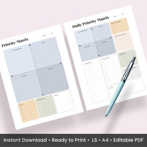 Priority Matrix Printable Template Eisenhover Decision Matrix Daily ...