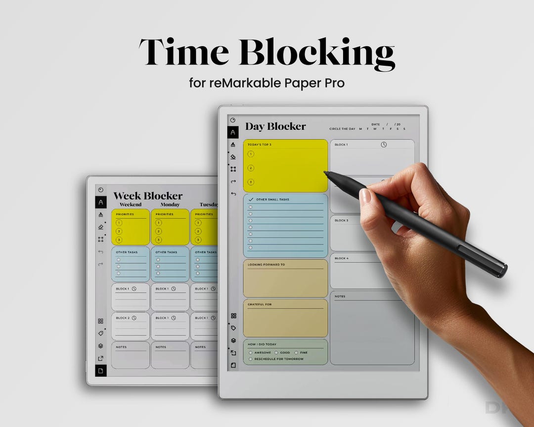 Time Management for Remarkable Paper Pro Template Daily Planner ...