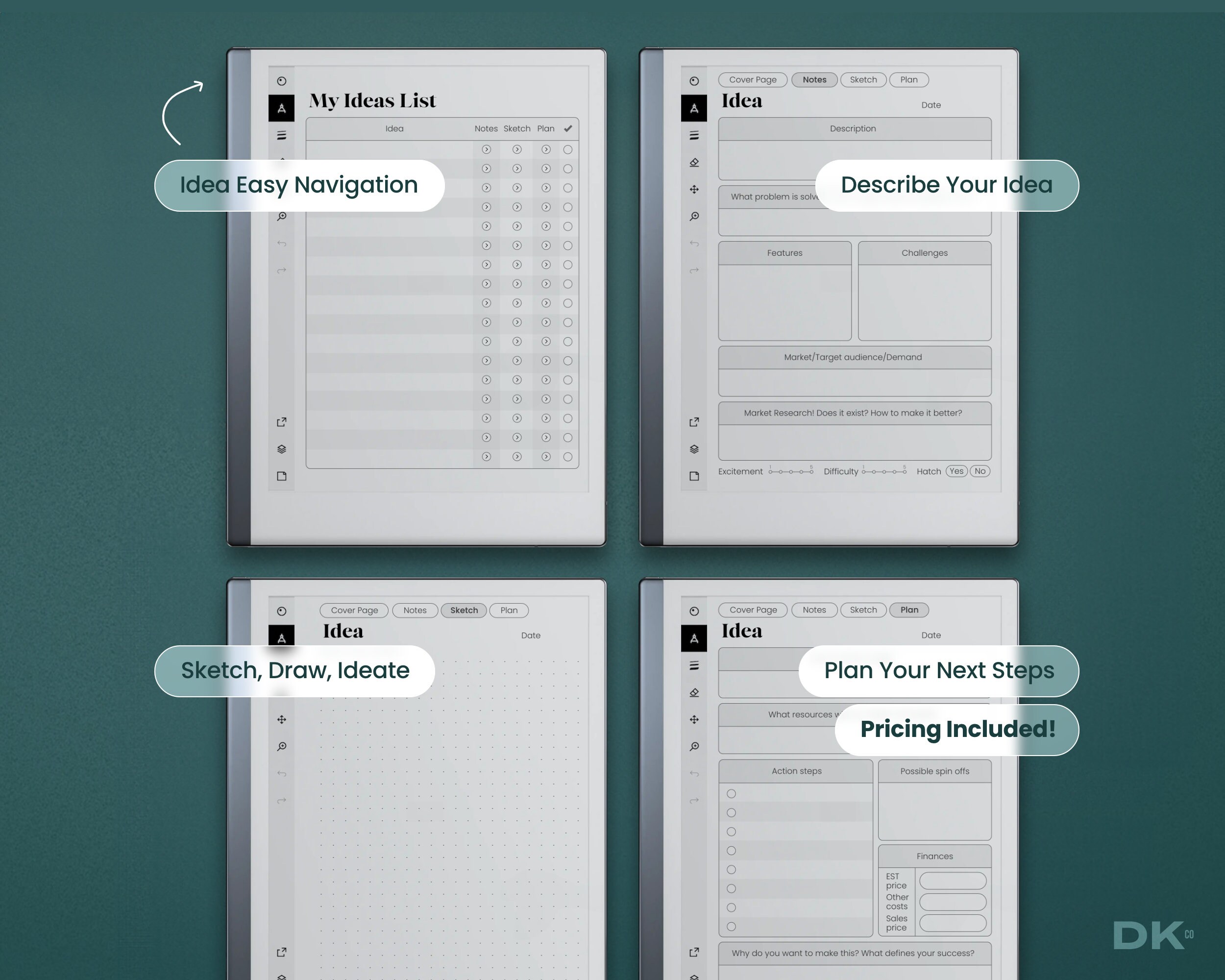 Remarkable Idea Hatch Notebook Idea Planer Rm2 Innovate Vault ...