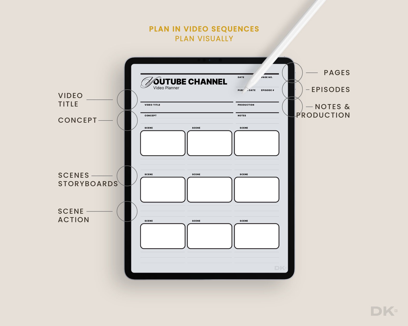 Youtube Planner Template for Content Creator Youtube Kit Social Media ...