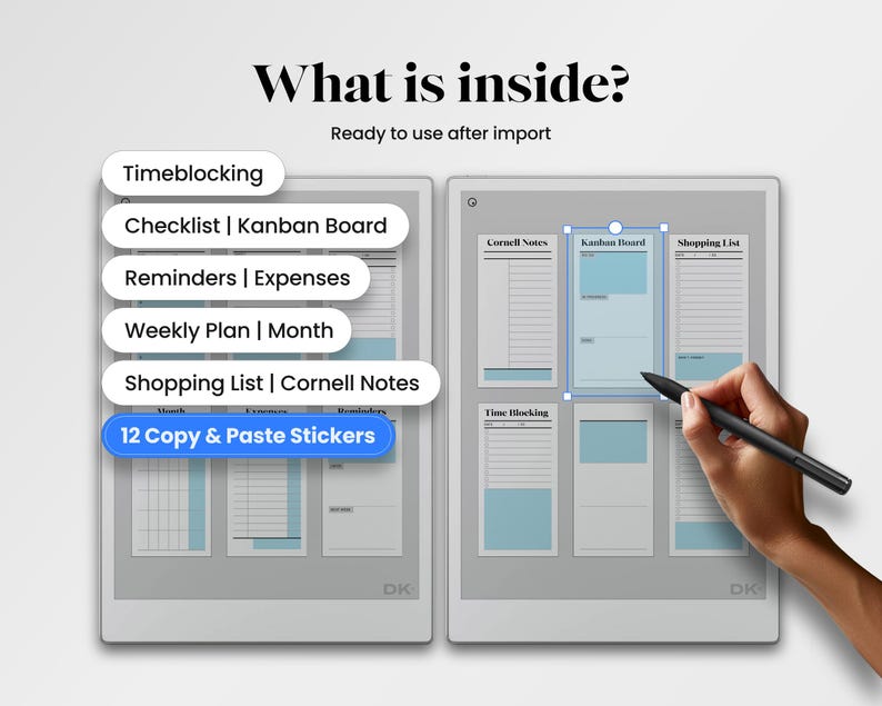 Sticky Notes for Remarkable Pro Template Project Task Planner Notebook ...