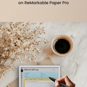 Call Tracker for Remarkable Paper Pro Template Contact List Note ...