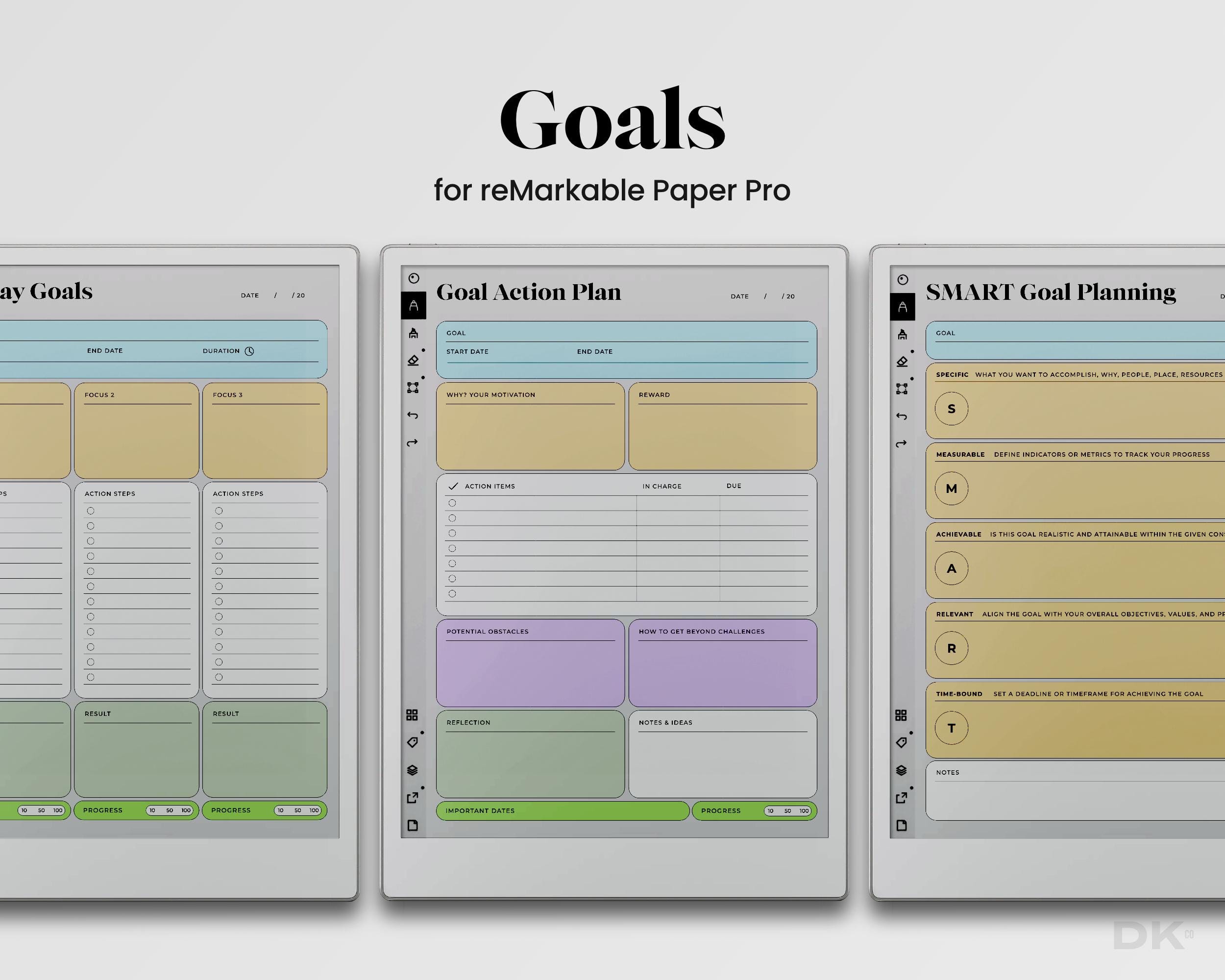 Goal Planner for Remarkable Paper Pro Template Eink Goal Tracker for ...