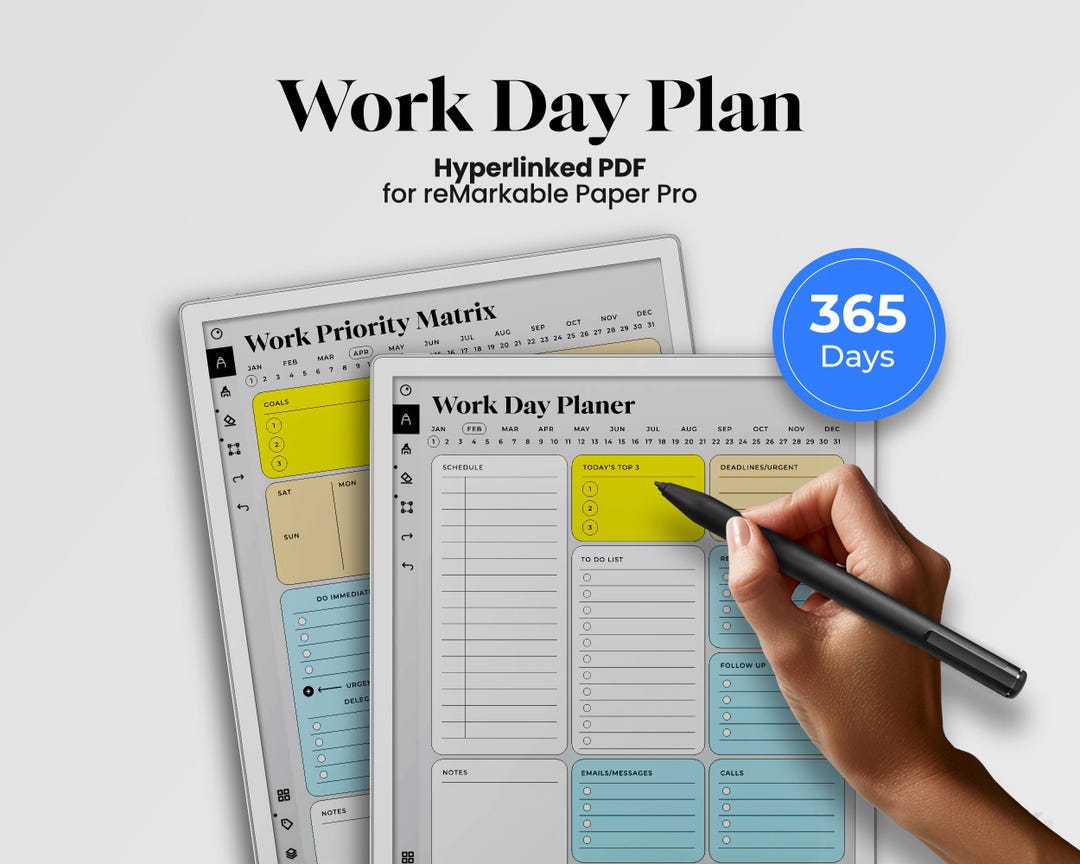 Work Planner for Remarkable Pro Template Planner for Remarkable ...