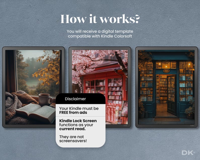 Lockscreen Bundle for Kindle Scribe Colorsoft Screensaver Book ...