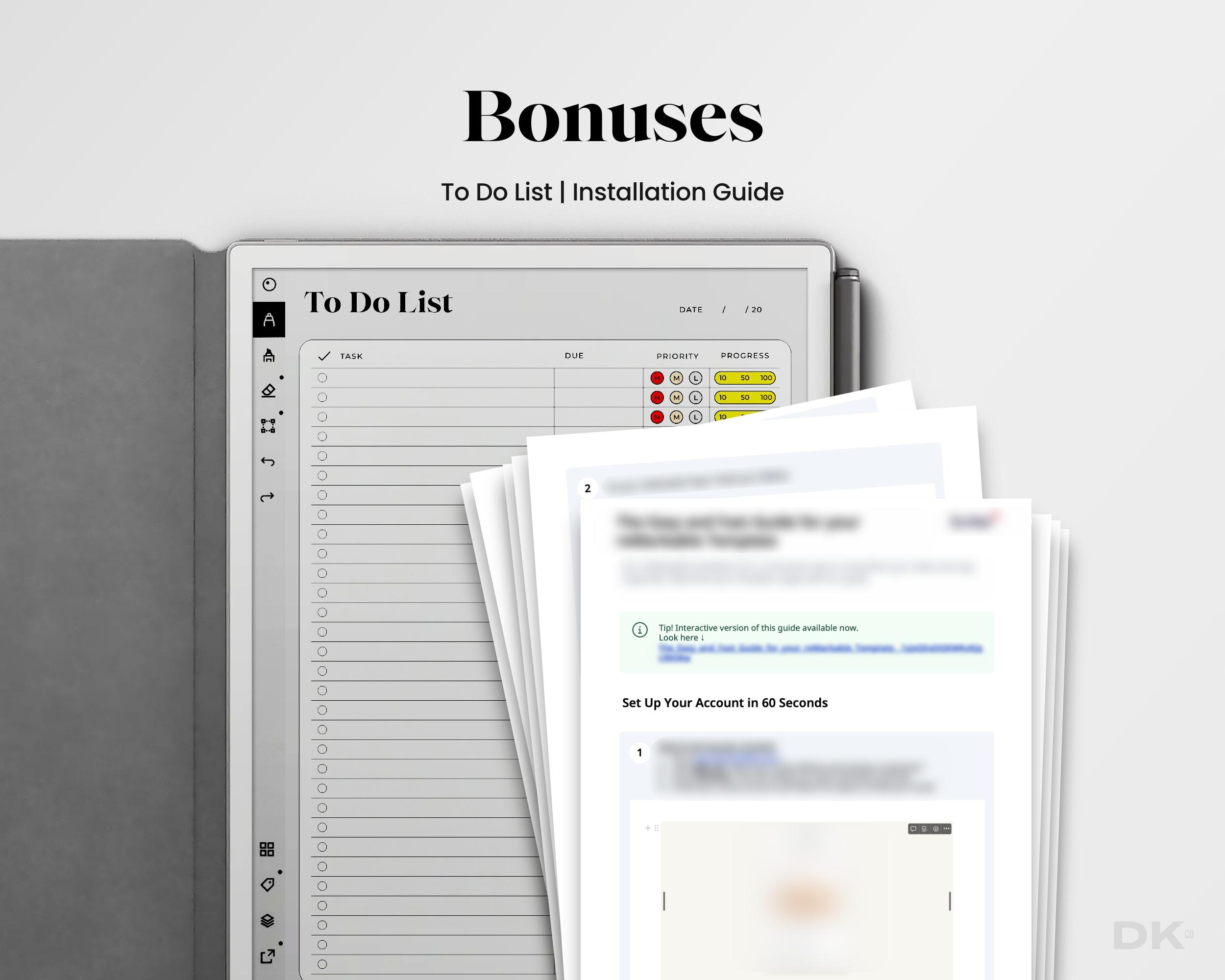 Sticky Notes for Remarkable Pro Template Project Task Planner Notebook ...