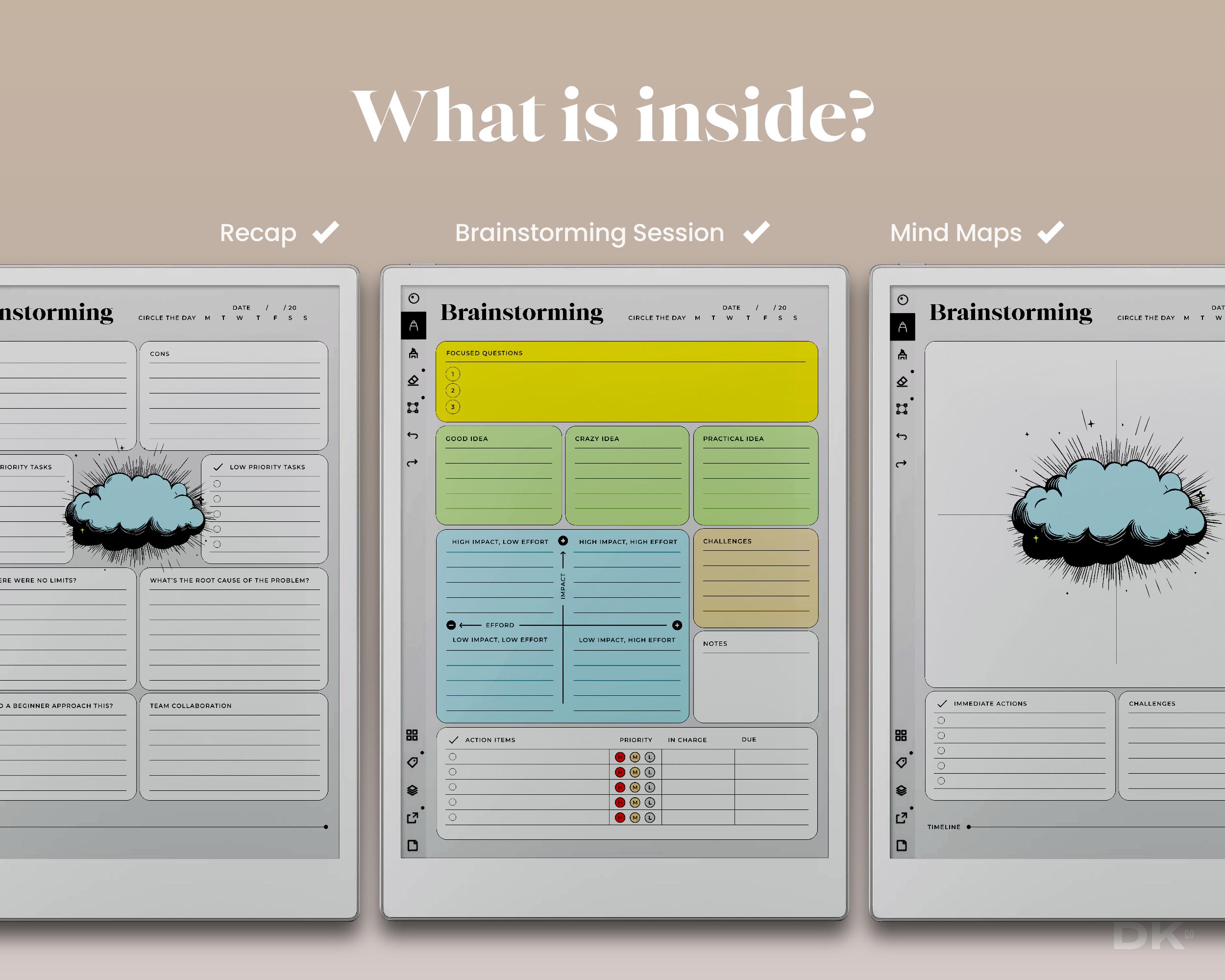 Brainstorming for Remarkable Paper Pro Template Brainstorm Planner for ...