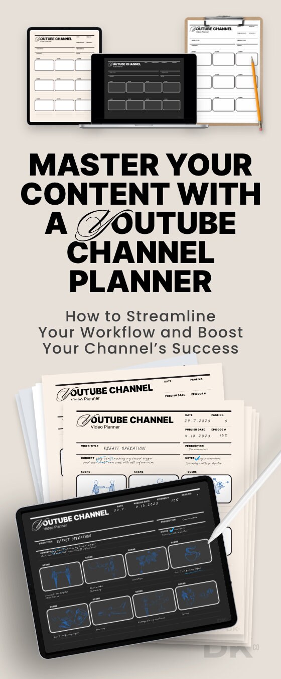 Youtube Planner Template for Content Creator Youtube Kit Social Media ...