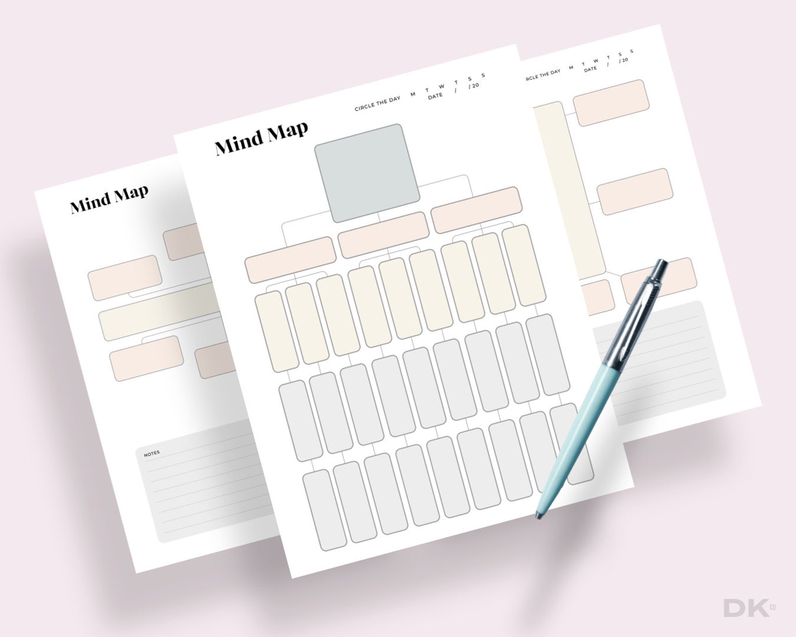 Mind Map Printable Template Mind Mapping Planner Brainstorm Visual ...