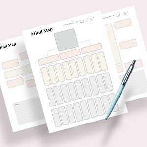 Mind Map Printable Template Mind Mapping Planner Brainstorm Visual ...