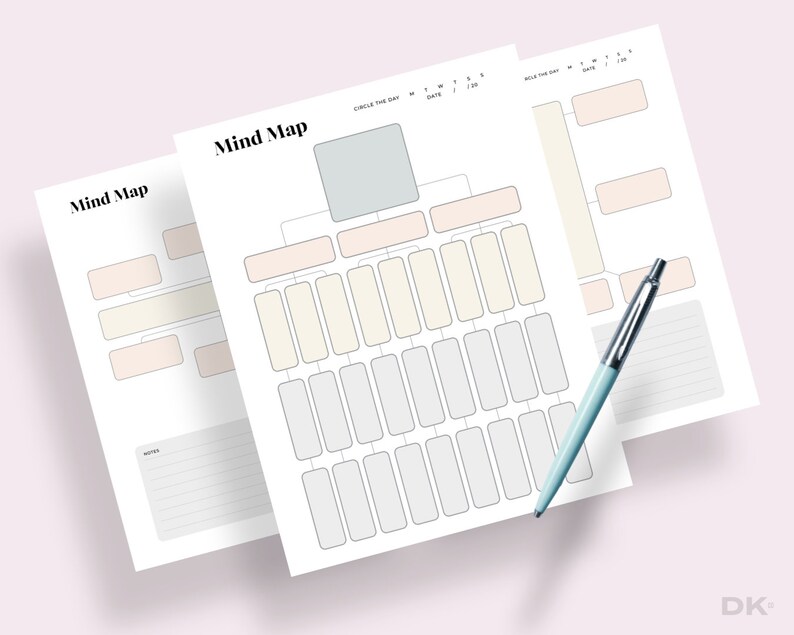 Mind Map Printable Template Mind Mapping Planner Brainstorm Visual ...