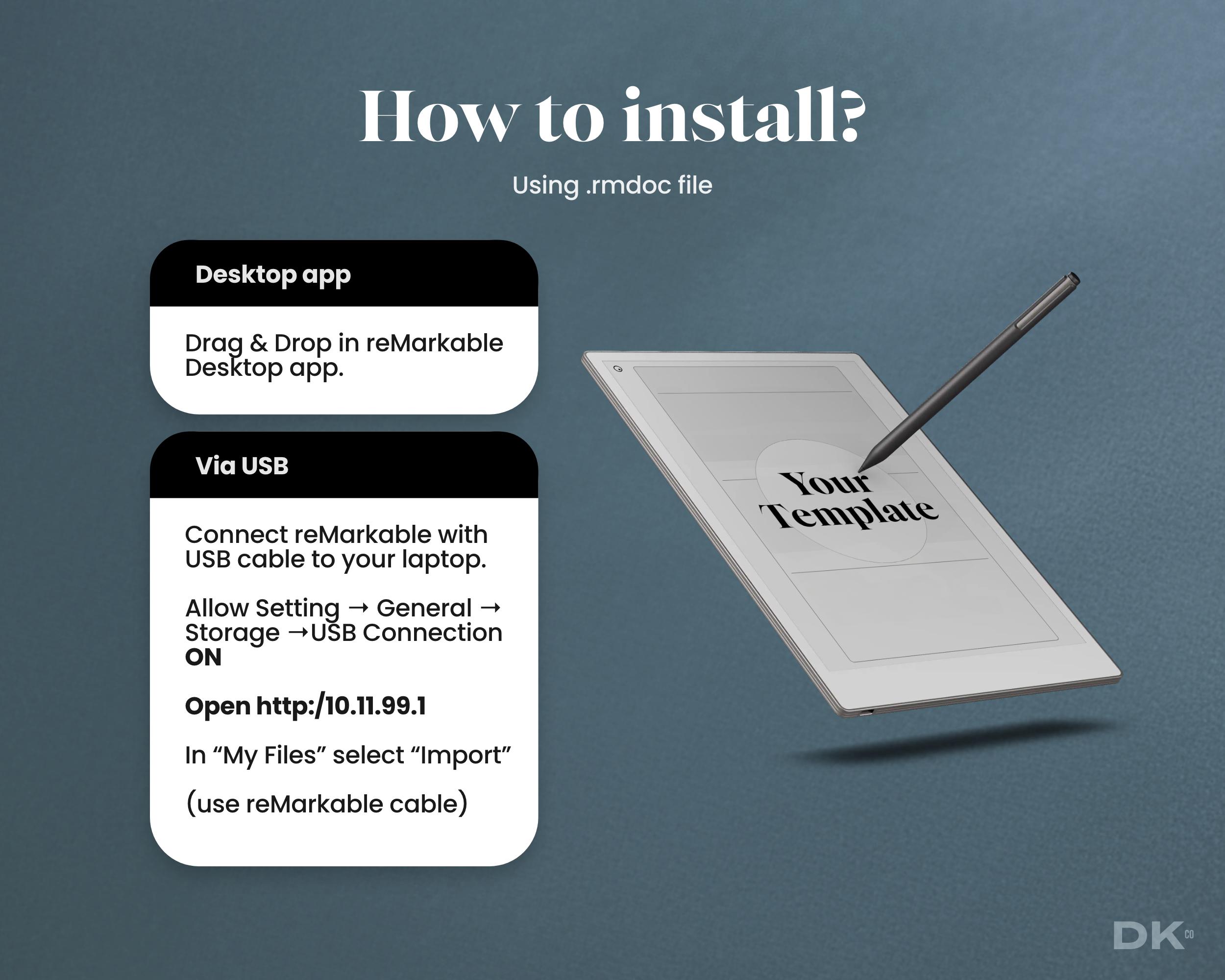 Productivity Widgets for Remarkable Paper Pro Template Stickers for ...
