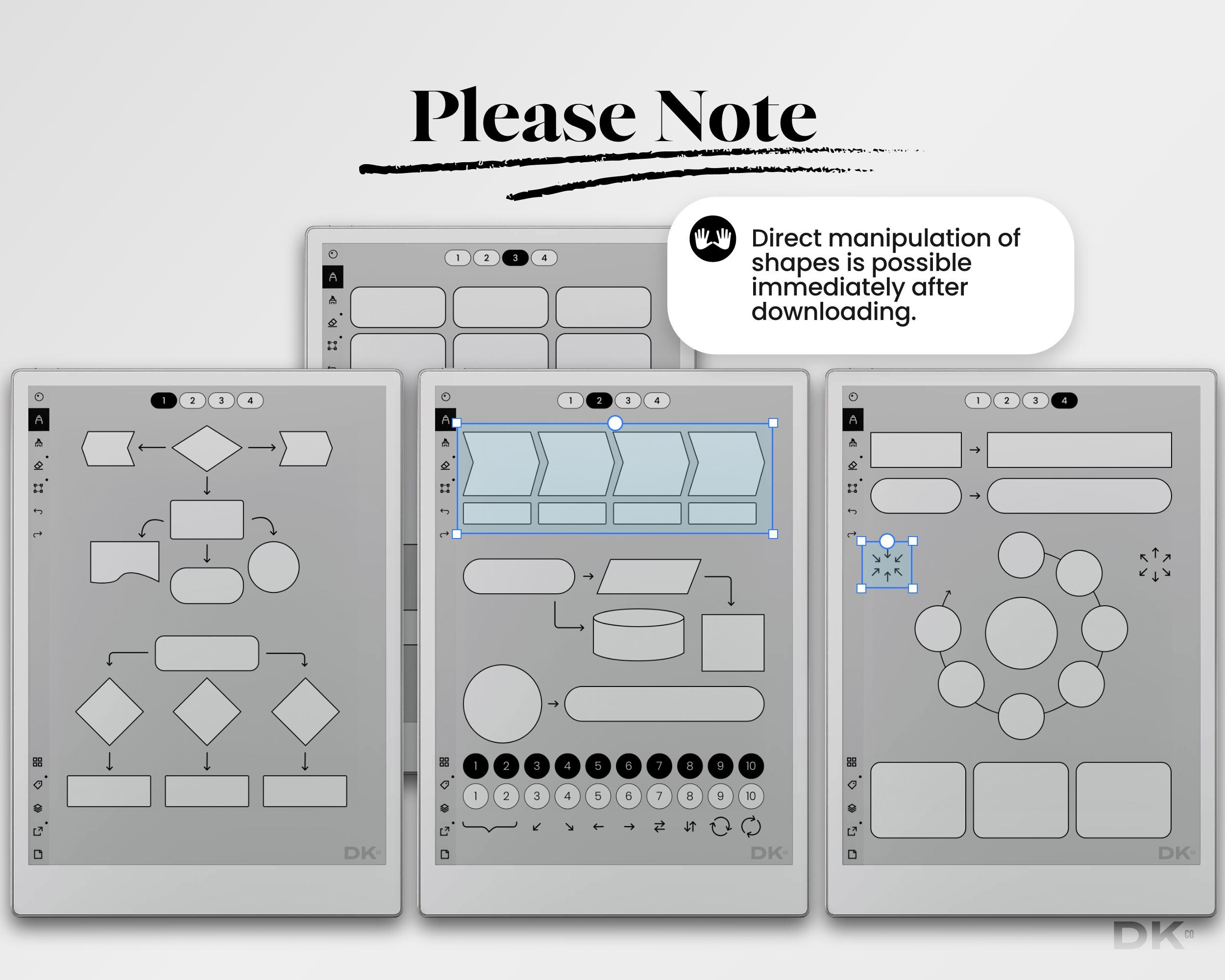 Flowchart Stickers for Remarkable Paper Pro Interactive Elements ...