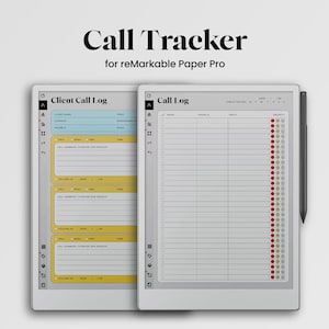 Call Tracker for Remarkable Paper Pro Template Contact List Note ...