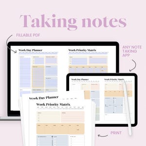 Editable Work Planner Printable Work Day Schedule Template Daily Productivity Planner Work to Do ...