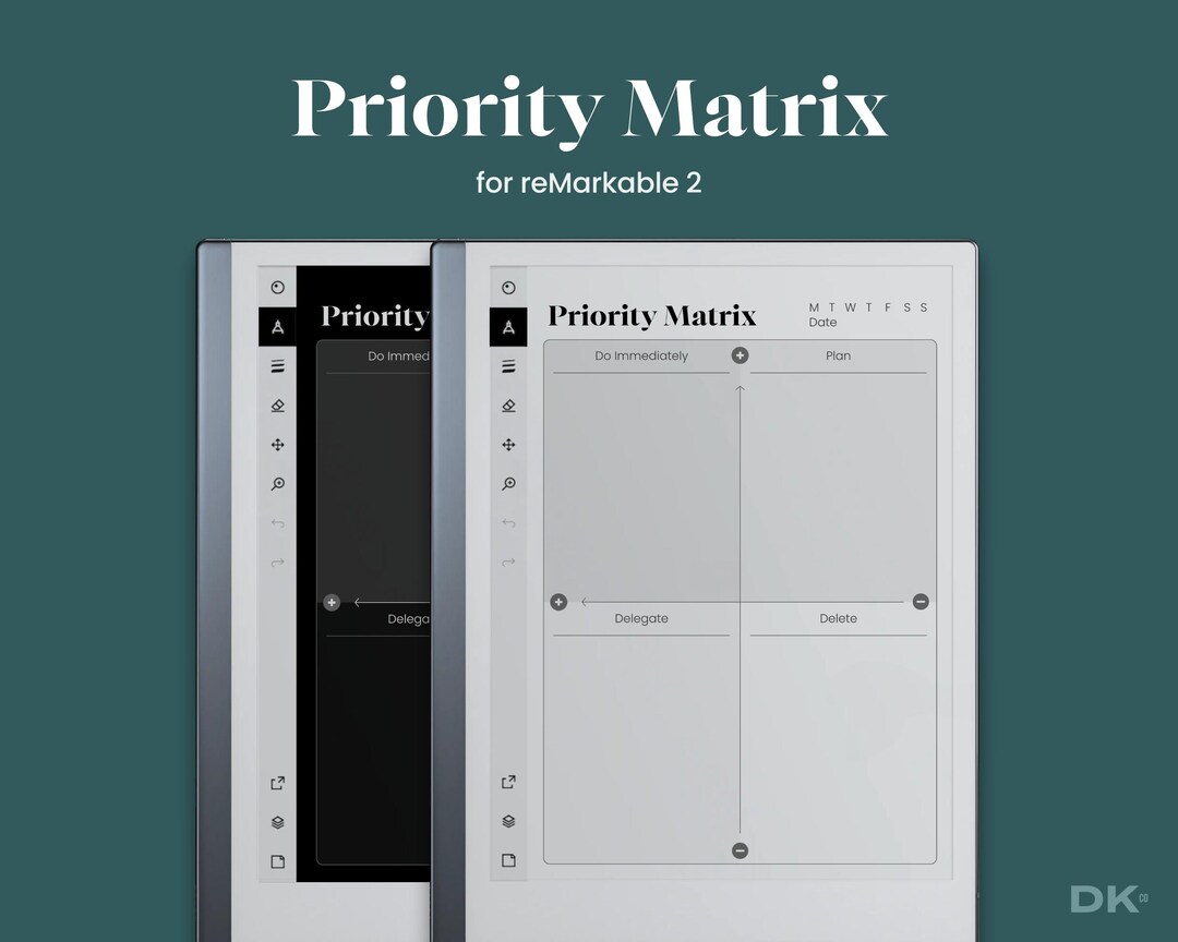 Priority Matrix for Remarkable 2 Template Task Tracker Planner ...