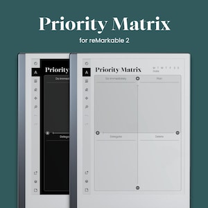 Priority Matrix for Remarkable 2 Template Task Tracker Planner ...