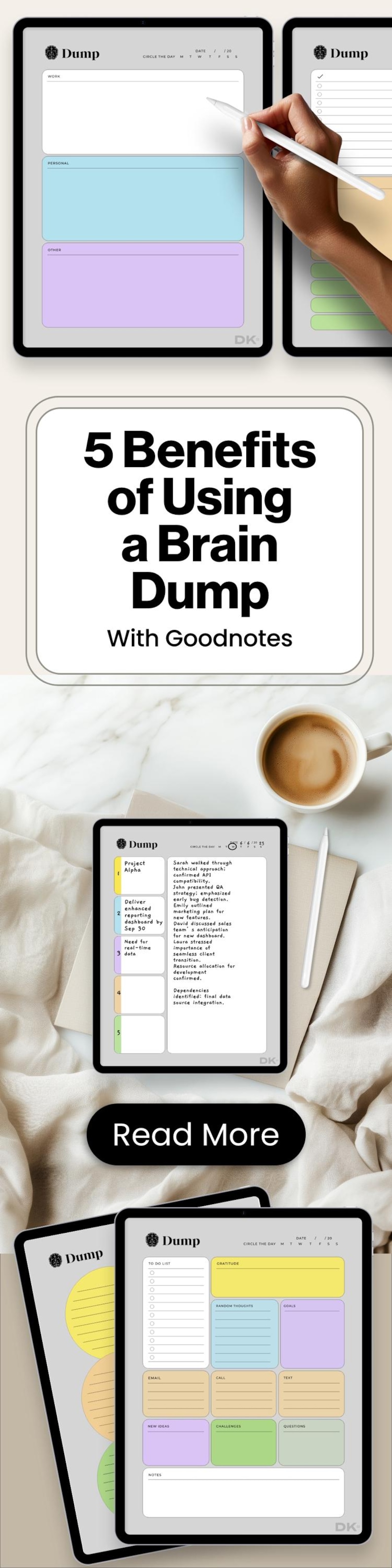 Brain Dump for Goodnotes Template Brain Dump Digital Planner Mind Map ...